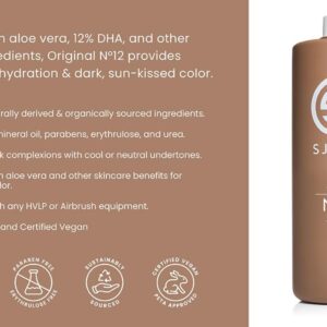 SJOLIE Spray Tan Solution - No. 12 - Dark Hydrating Tanning Spray | Sunless Tanner for a Rich Bronze, Long Lasting, All Natural Spray Tan (8oz)