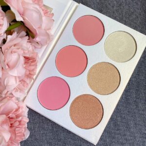 Blusher & Illuminator Highlighter & Bronzer Powder Contour Collection Set - 3 Blusher & 3 Highlighter Powder Palette - Perfect for Contouring and Highlighting - Vegan and Cruelty Free