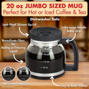 Funwares Original 20 oz Cupa Joe Jumbo Big Mug Now With Spill-Proof Travel Lid, Unique Coffee Mug that Everyone Will Talk About, Perfect Gag Gift, A Cute Coffee Mug That Everyone Loves!