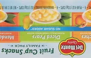 Del Monte No Sugar Added Variety Fruit Cups (Peaches, Pears, Mandarin Oranges), 4 Ounce (Pack of 12) 2002456