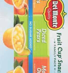 Del Monte No Sugar Added Variety Fruit Cups (Peaches, Pears, Mandarin Oranges), 4 Ounce (Pack of 12) 2002456