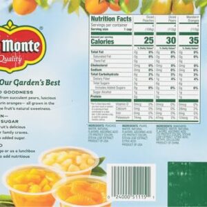 Del Monte No Sugar Added Variety Fruit Cups (Peaches, Pears, Mandarin Oranges), 4 Ounce (Pack of 12) 2002456