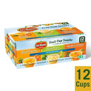 Del Monte No Sugar Added Variety Fruit Cups (Peaches, Pears, Mandarin Oranges), 4 Ounce (Pack of 12) 2002456