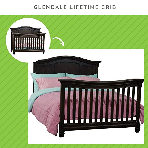 Full Size Conversion Kit Bed Rails for Baby Cache Cribs | Multiple Finishes Available (Espresso)