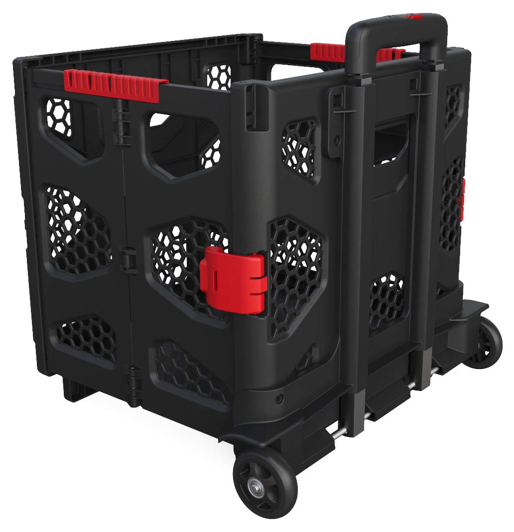 Olympia Tools 85-015 Grand Folding Storage Rolling Cart with Telescopic Handle for Easy Transportation, Weight Capacity up to 150 Pounds