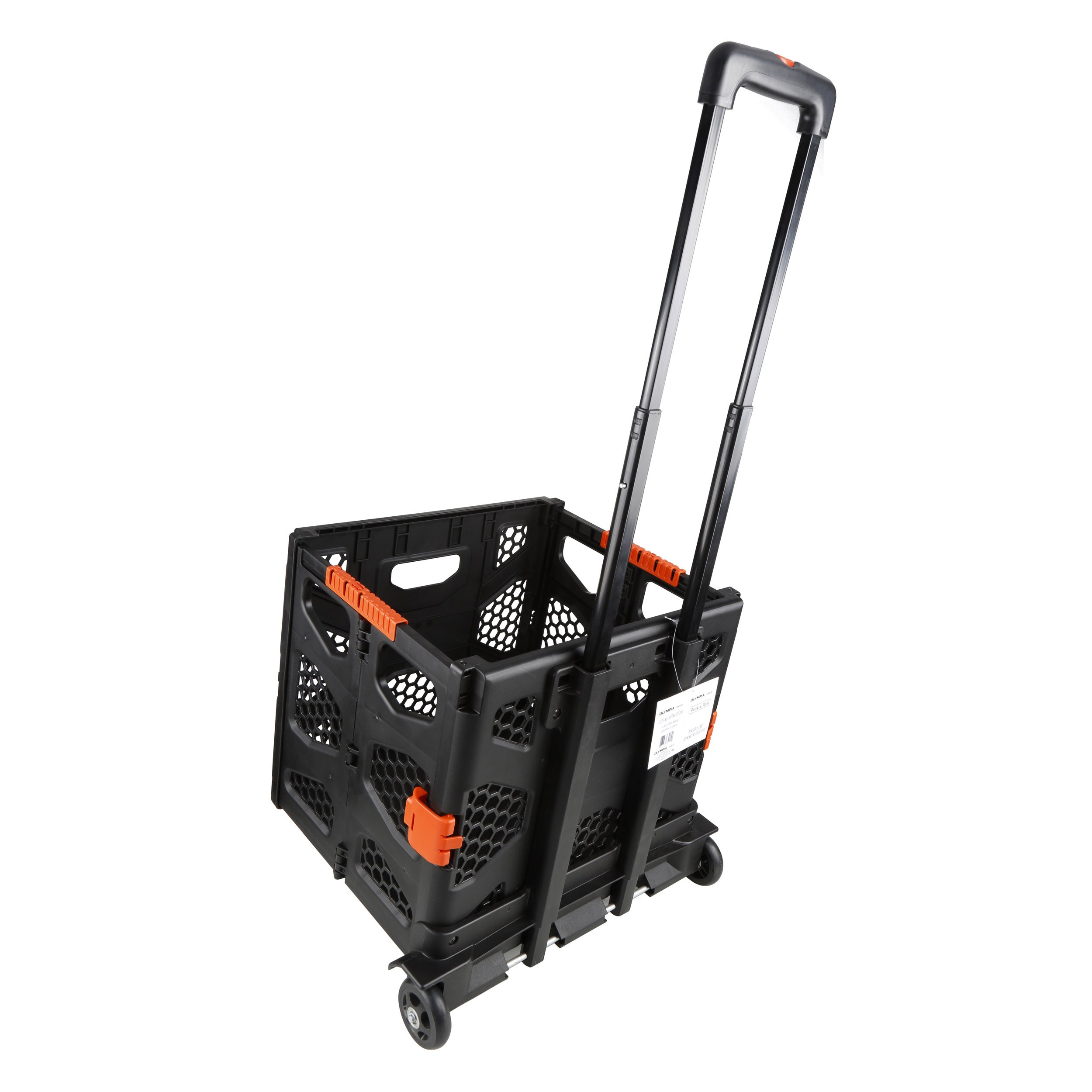 Olympia Tools 85-015 Grand Folding Storage Rolling Cart with Telescopic Handle for Easy Transportation, Weight Capacity up to 150 Pounds