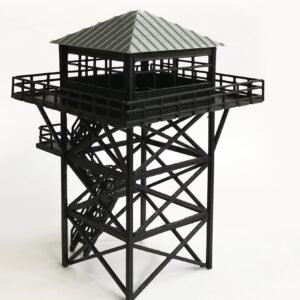 Outland Models Railway Scenery Watchtower/Lookout Tower (Black) HO Scale 1:87