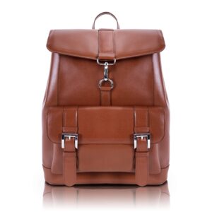 mcklein usa women's mcklein 88024: leather laptop backpack, brown, one size