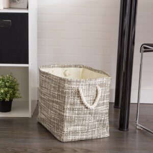 DII Woven Paper Storage Bin, Tweed, Stone, Medium