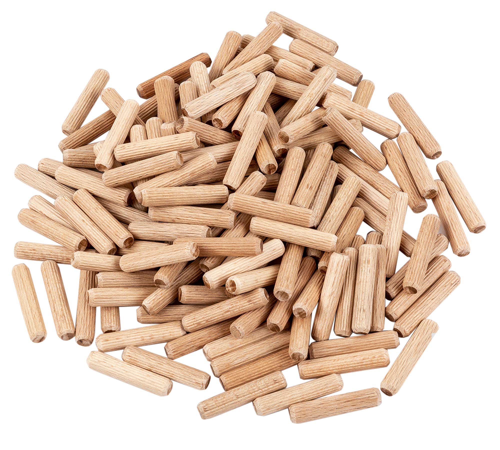 BICB Fluted Wood Kiln Dowel Pins, 1/4" x 1-1/4"- 100 Pieces , Made of Beechwood