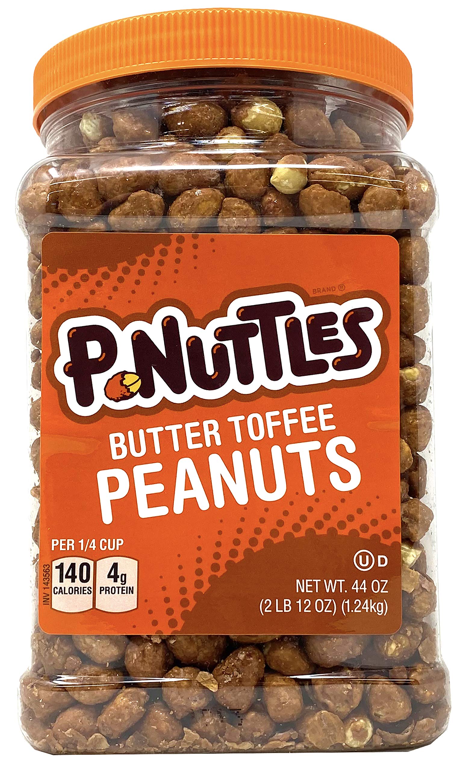 P-Nuttles Butter Toffee Covered Peanuts,Sweet Salty Snack, Toffee Peanuts,Toffee Nuts, 44 Ounce Jar Made in the USA, Kosher, Peanuts Sweet, Party Snack, Nuts Gift, Peanuts Bulk, Sweet Snack