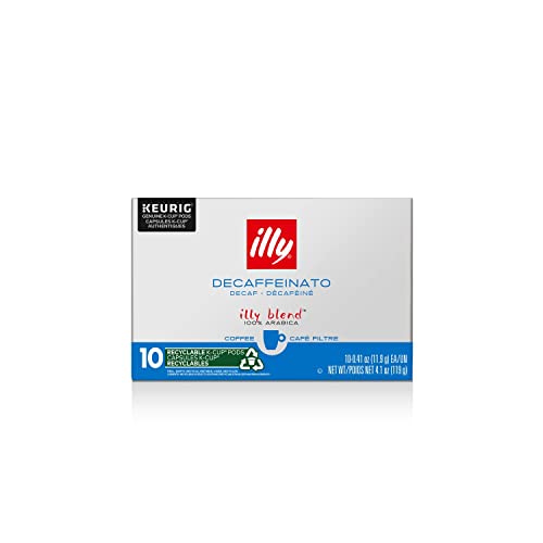 Illy Coffee K Cups - Coffee Pods For Keurig Coffee Maker – Classico Decaf Roast – Notes of Caramel - Mild, Flavorful & Balanced Flavor Pods of Coffee - No Preservatives – 10 Count