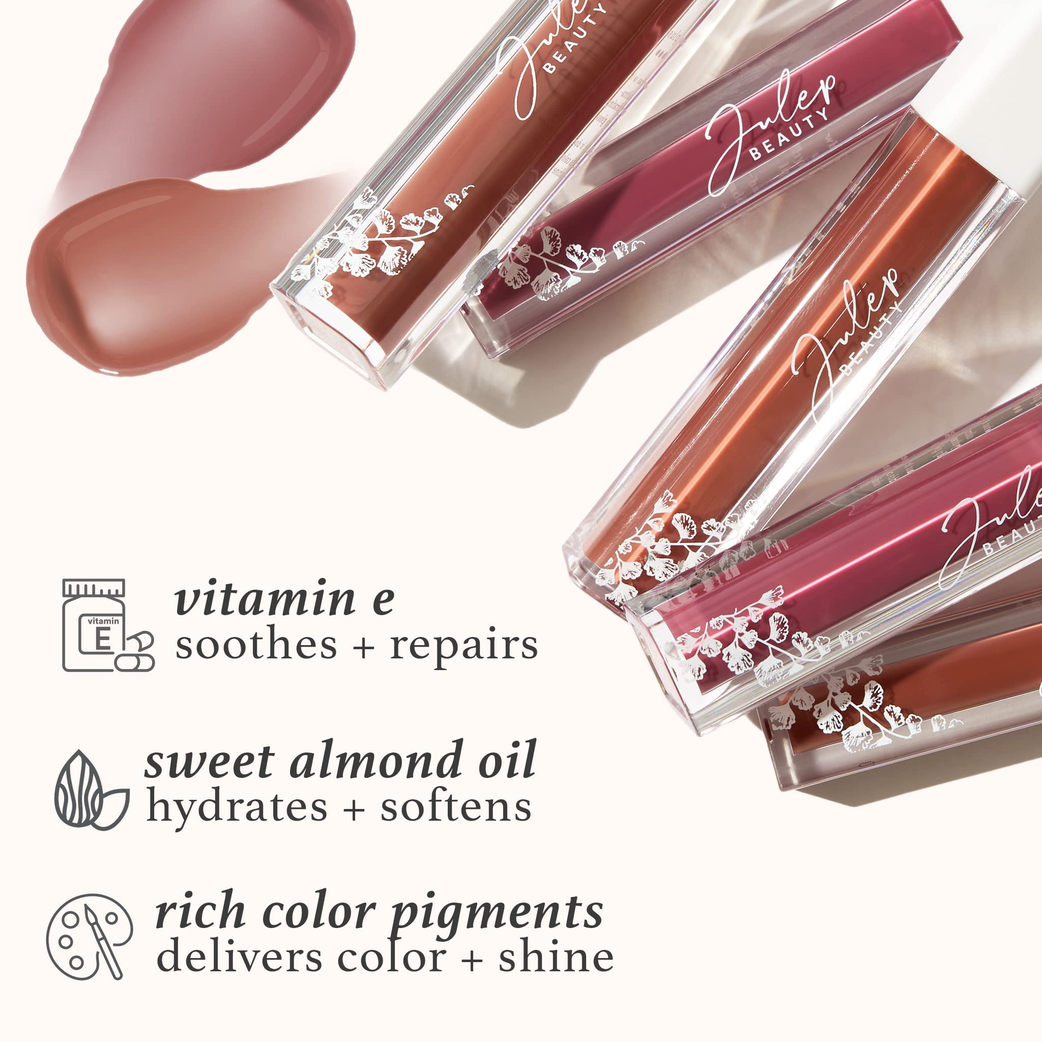 Julep So Plush Hydrating Lip Gloss - Vibes - High-Shine Hydrating Lightweight Lip Color - Non-Sticky Formula - Vitamin E Soothes and Repairs Lips