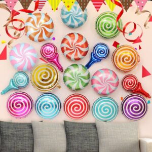 21 pcs 18" Sweet Candy Balloons, Round Lollipop Balloon Birthday Wedding Party Balloons