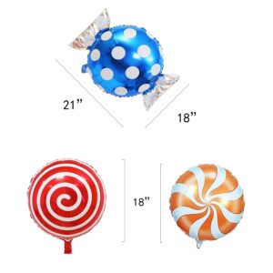 21 pcs 18" Sweet Candy Balloons, Round Lollipop Balloon Birthday Wedding Party Balloons