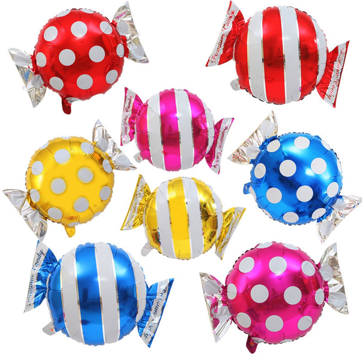 21 pcs 18" Sweet Candy Balloons, Round Lollipop Balloon Birthday Wedding Party Balloons