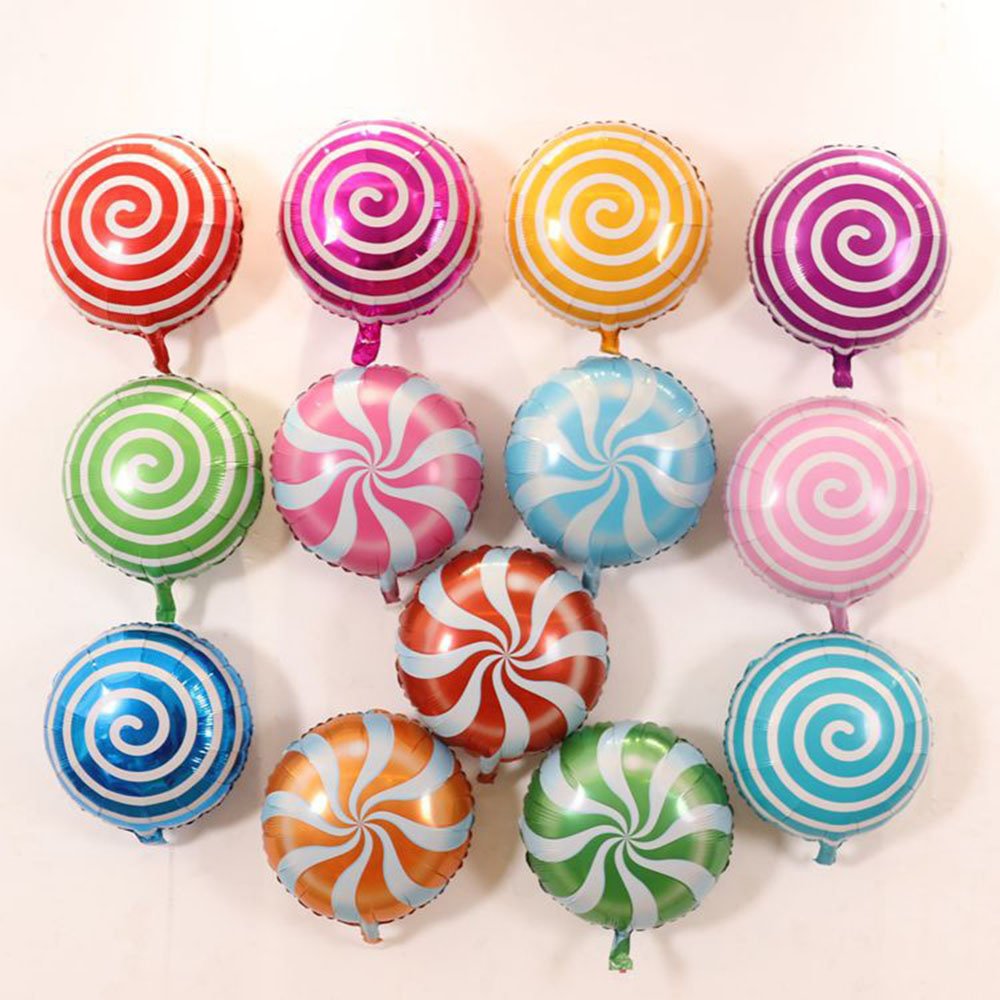 21 pcs 18" Sweet Candy Balloons, Round Lollipop Balloon Birthday Wedding Party Balloons