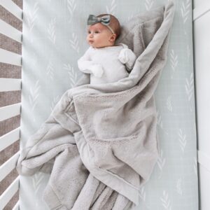 Saranoni Receiving Blankets for Babies Super Soft Boutique Quality Lush Luxury Baby Blanket (Feather, Receiving Blanket 40" x 30")