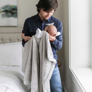 Saranoni Receiving Blankets for Babies Super Soft Boutique Quality Lush Luxury Baby Blanket (Feather, Receiving Blanket 40" x 30")