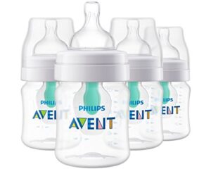 philips avent anti-colic baby bottle with airfree vent, 4 oz, pack of 4