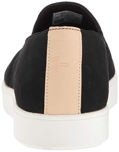 Under Armour Women's DJ Leather Sneaker, Black (001)/White, 7