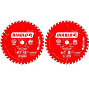 diablo 6-1/2-inch x 40-tooth atb precision finishing saw blade bundle (2-pack)