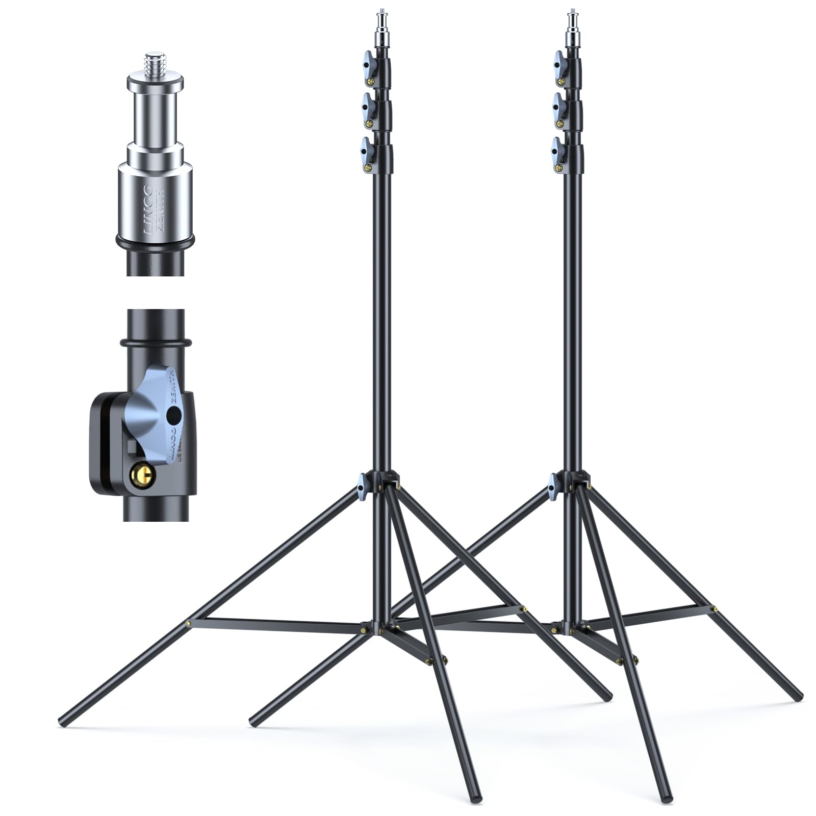 LINCO Lincostore Zenith 9 feet/288 cm Photo Studio Light Stands Set of Two for HTC Vive VR, Video, Portrait, and Product Photography