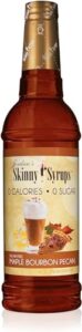 jordan's skinny syrups sugar free coffee syrup, maple bourbon pecan flavor drink mix, zero calorie flavoring for chai latte, protein shake, food and more, keto friendly, 25.4 fl oz, 1 pack