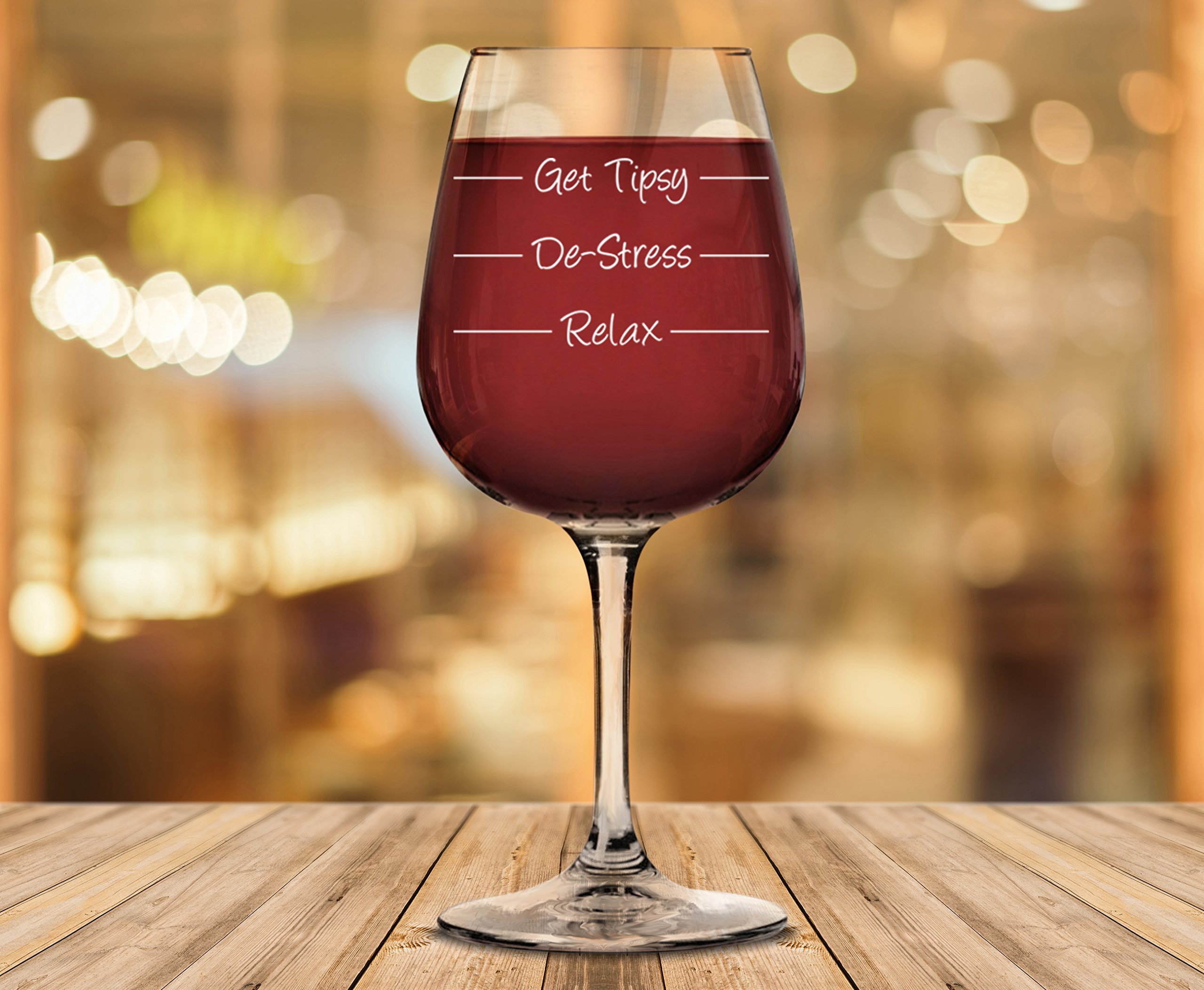 Gifts for Women, Mom - Funny Wine Glass - Get Tipsy - Best Gag Gifts for Wife, Friend, Her - Unique Bday Gift - Cool Birthday Present Idea from Husband, Son, Daughter - Fun Novelty Gift