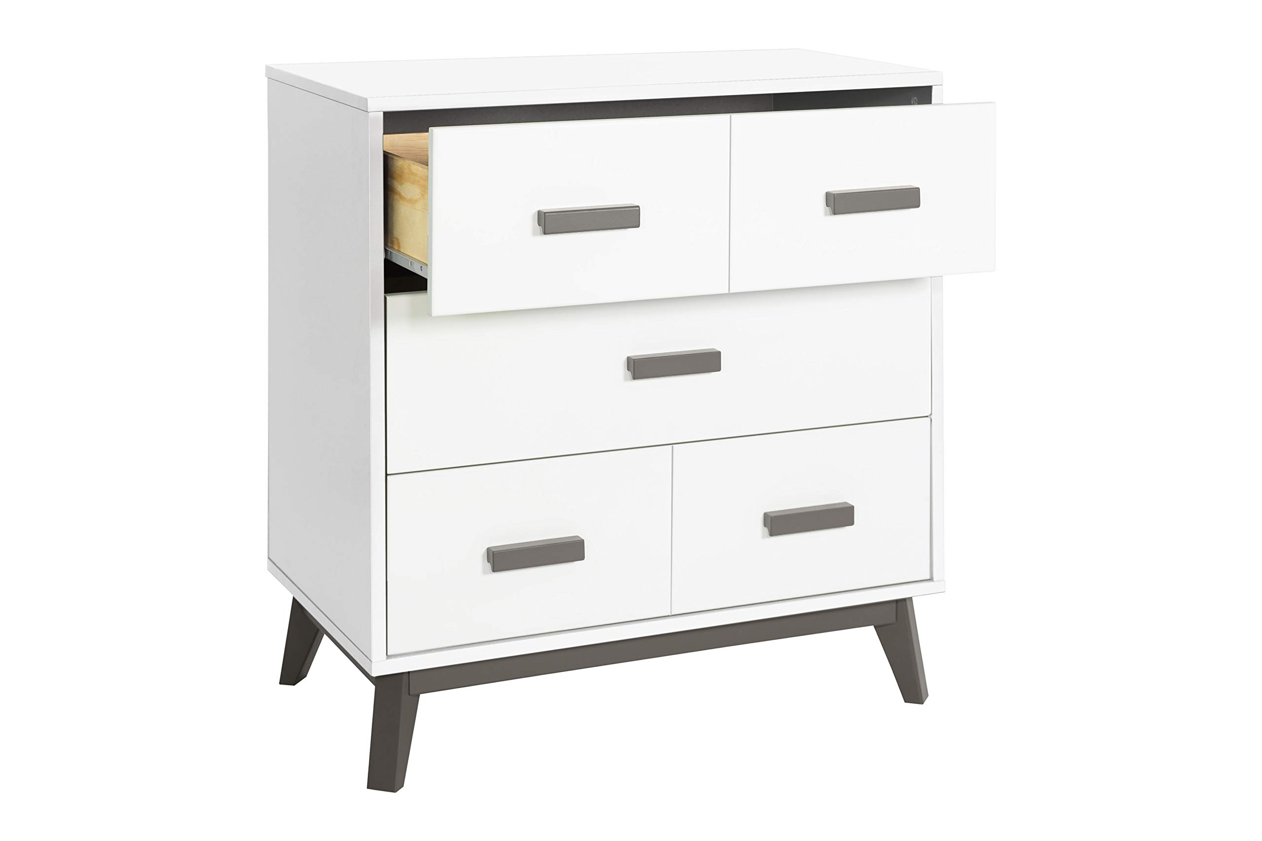 Babyletto Scoot 3-Drawer Changer Dresser with Removable Changing Tray in Slate/White, Greeguard Gold Certified