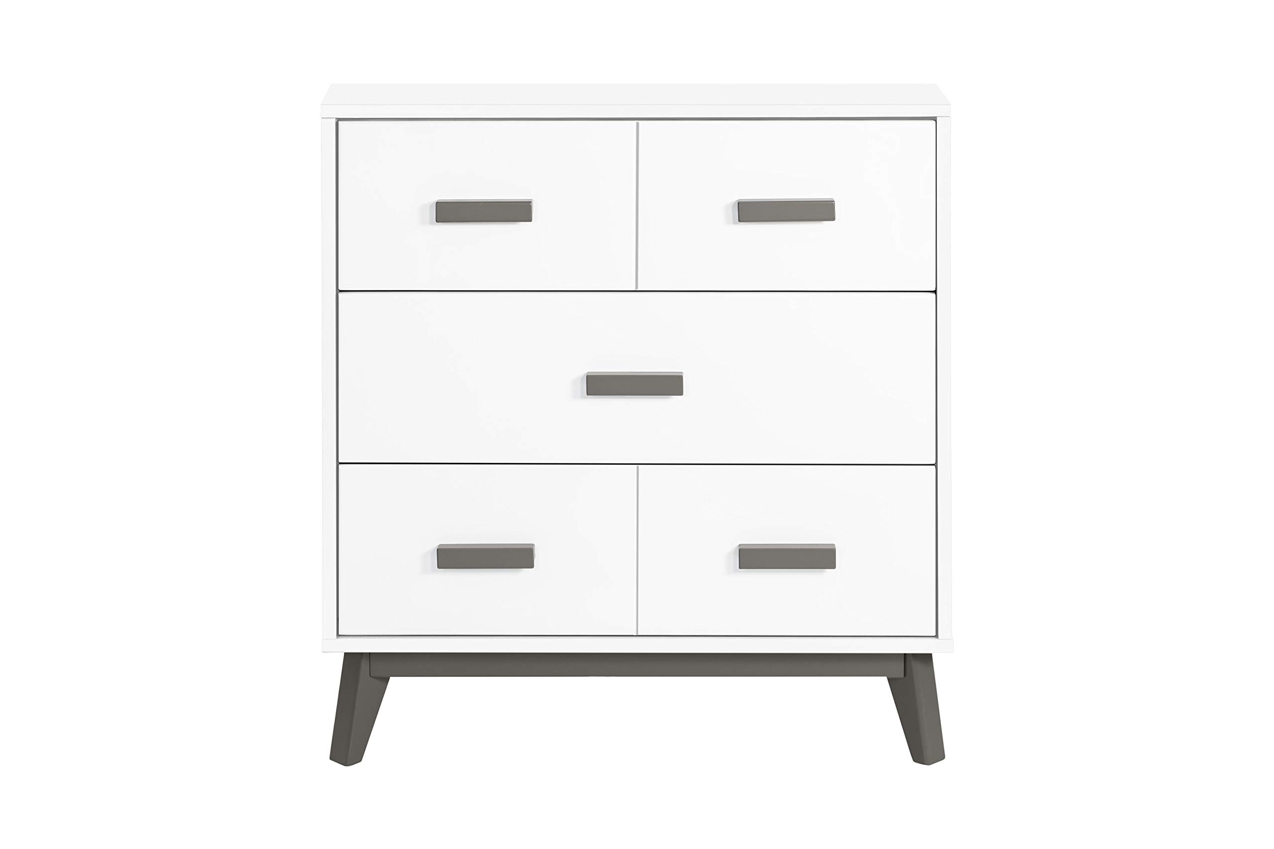 Babyletto Scoot 3-Drawer Changer Dresser with Removable Changing Tray in Slate/White, Greeguard Gold Certified