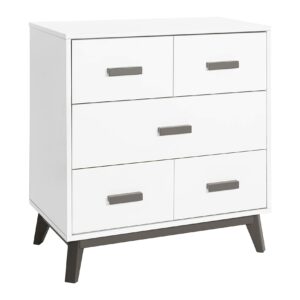 Babyletto Scoot 3-Drawer Changer Dresser with Removable Changing Tray in Slate/White, Greeguard Gold Certified