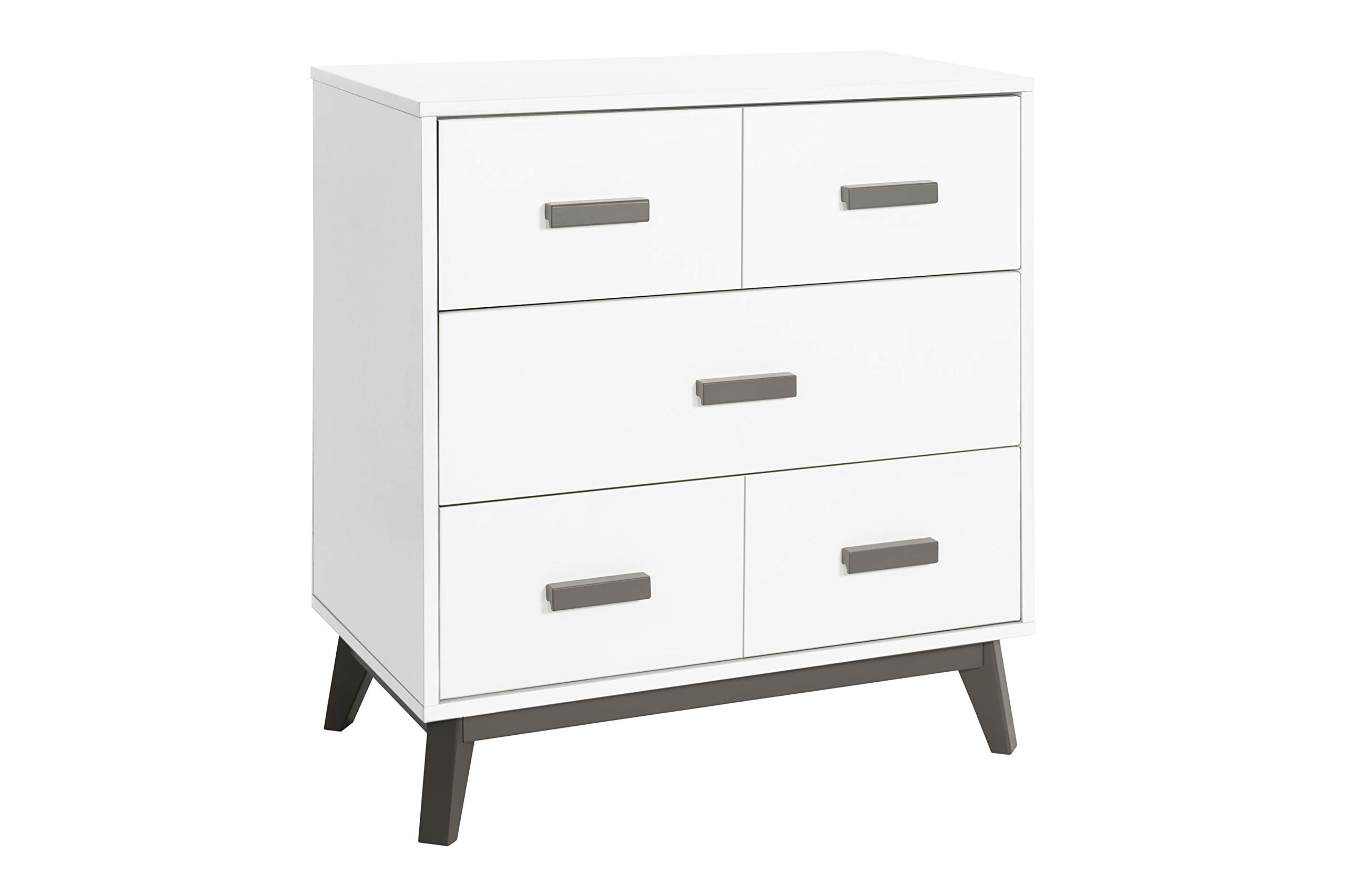 Babyletto Scoot 3-Drawer Changer Dresser with Removable Changing Tray in Slate/White, Greeguard Gold Certified