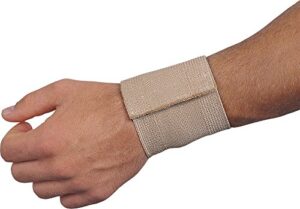 flex aid wrist support wrap- elastic support with loop- wrist brace for carpal tunnel, arthritis, tendonitis, exercise, weight lifting, calisthenics and more- one size