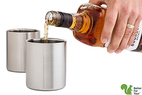 Better For Your Whiskey Stainless Double Walled Lowball Shatterproof Tumbler 13.5 oz Set of 2