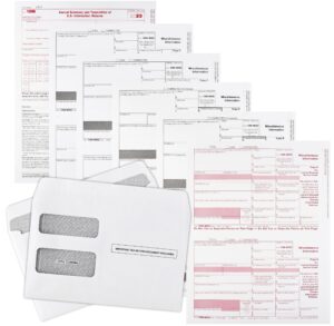 1099 misc forms 2023, 4 part, vendors kit laser tax forms with self-seal envelopes great for quickbooks and accounting software, 1099 misc forms 2023