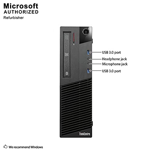 Lenovo ThinkCentre M83 Small Form Business High Performance Desktop Computer(Intel Core I5-4570 3.2G,16G RAM DDR3,240G SSD+500GB HDD,DVD,WiFi, Windows 10 Professional) (Renewed)