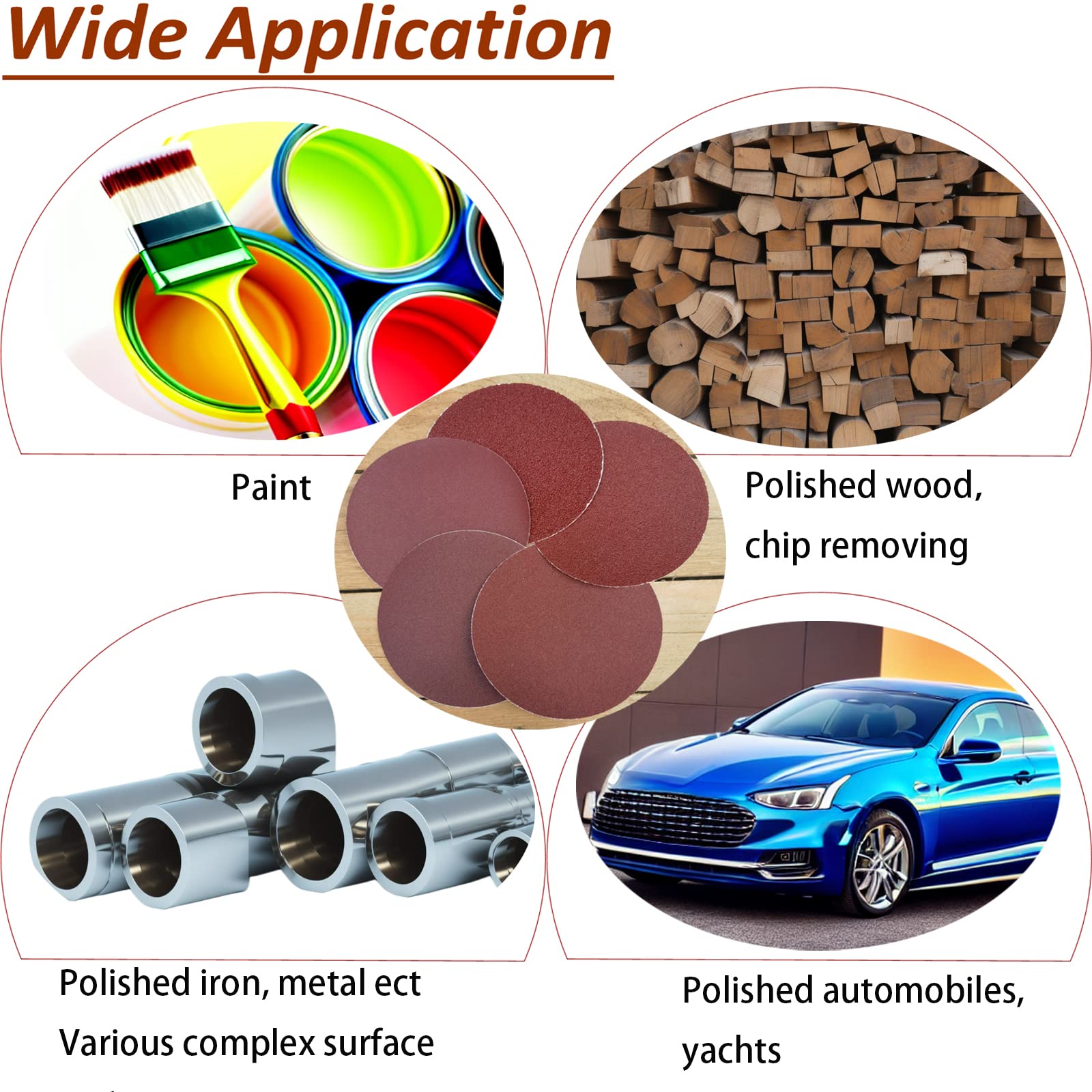 Premium 60 PCS 6" PSA Sanding Discs - 10 Each of 80 100 120 180 240 400 Grit - Self Adhesive Stickyback Sandpaper Discs for DA Sander, Sand Automotive Car Paint, Woodworking Wood, Metal