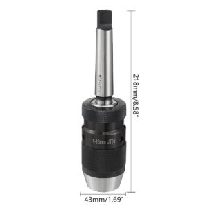 uxcell Keyless Drill Chuck MT2 Morse Taper Mount Adjustable 1/32"-1/2" (1mm-13mm) 3-Jaw for Lathes Milling Drilling Machine