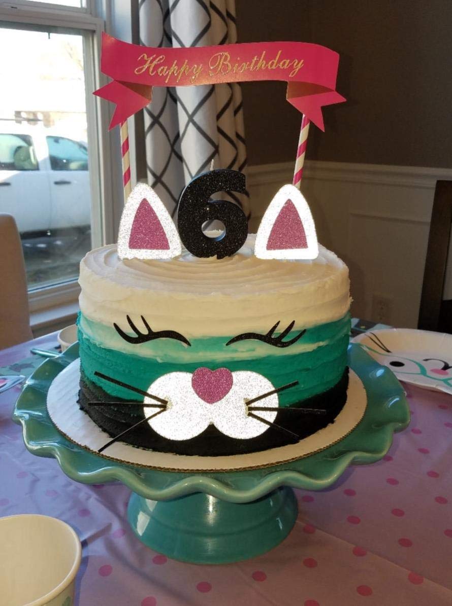 Handmade Cat Cake Topper Decoration, Cake Decor And Birthday Party Picks