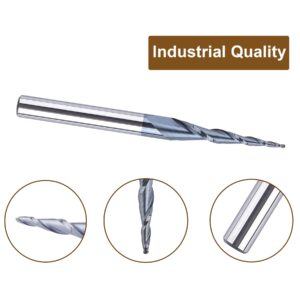 SpeTool Tapered Ball Nose Spiral Router Bit 1.0mm Tip Diameter ( 0.5mm Radius ) 4.82 Deg for CNC Milling Engraver Carving Bits