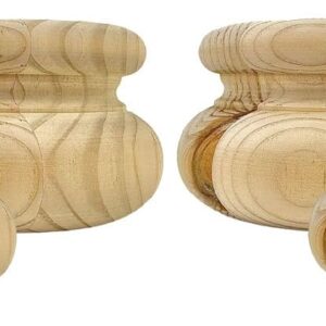 Highland Manor Wood Products Massive Wakefield Bun Foot - 2 1/2" Tall x 4 1/2" Wide (Pine) (Set of 4)