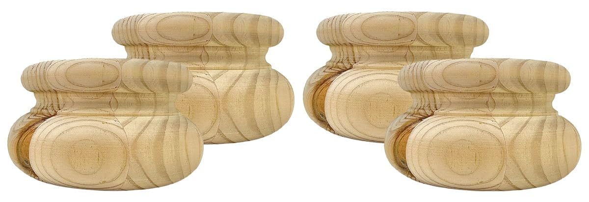 Highland Manor Wood Products Massive Wakefield Bun Foot - 2 1/2" Tall x 4 1/2" Wide (Pine) (Set of 4)