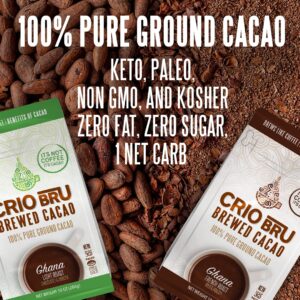 Crio Bru Ecuador French Roast 10oz Bag | Organic Healthy Brewed Cacao Drink | Great Substitute to Herbal Tea and Coffee | 99% Caffeine Free Gluten Free Low Calorie Honest Energy