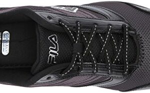 Fila Women's Memory Reckoning 8 Slip Resistant Steel Toe Running Shoe Shoe, Black/Pewter/Metallic Silver, 8 B US