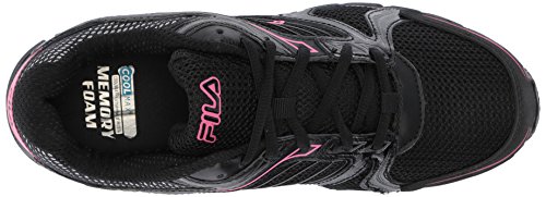 Fila Women's Memory Reckoning 8 Slip Resistant Steel Toe Running Shoe Sr St, Black/Black/KOPK, 7.5