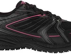 Fila Women's Memory Reckoning 8 Slip Resistant Steel Toe Running Shoe Sr St, Black/Black/KOPK, 7.5