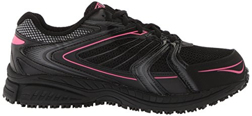 Fila Women's Memory Reckoning 8 Slip Resistant Steel Toe Running Shoe Sr St, Black/Black/KOPK, 7.5