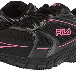 Fila Women's Memory Reckoning 8 Slip Resistant Steel Toe Running Shoe Sr St, Black/Black/KOPK, 7.5