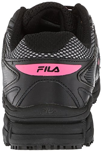 Fila Women's Memory Reckoning 8 Slip Resistant Steel Toe Running Shoe Sr St, Black/Black/KOPK, 7.5